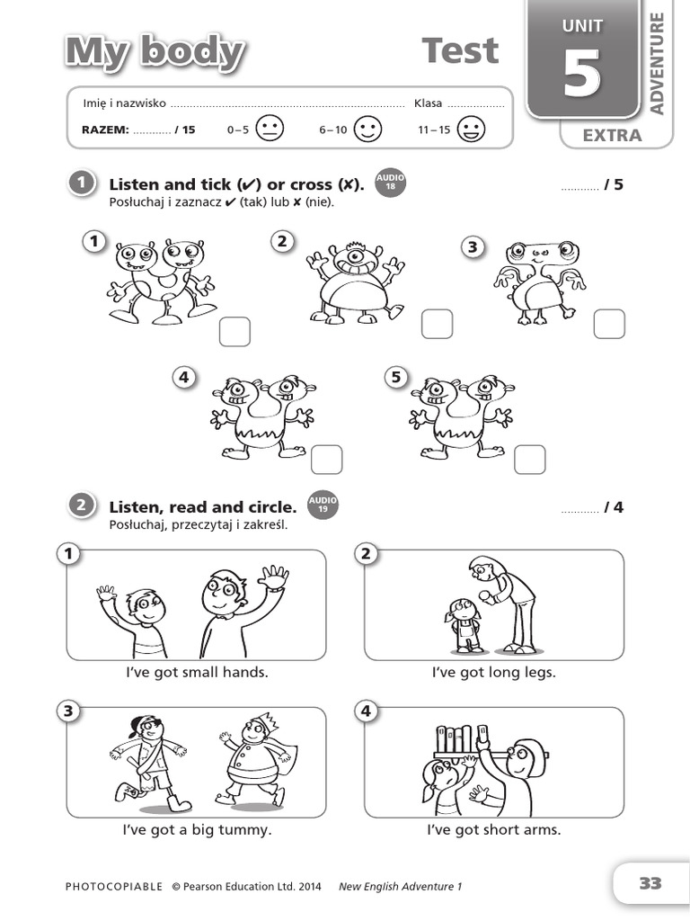 My Body Test Extra ADV Unit 5 | PDF