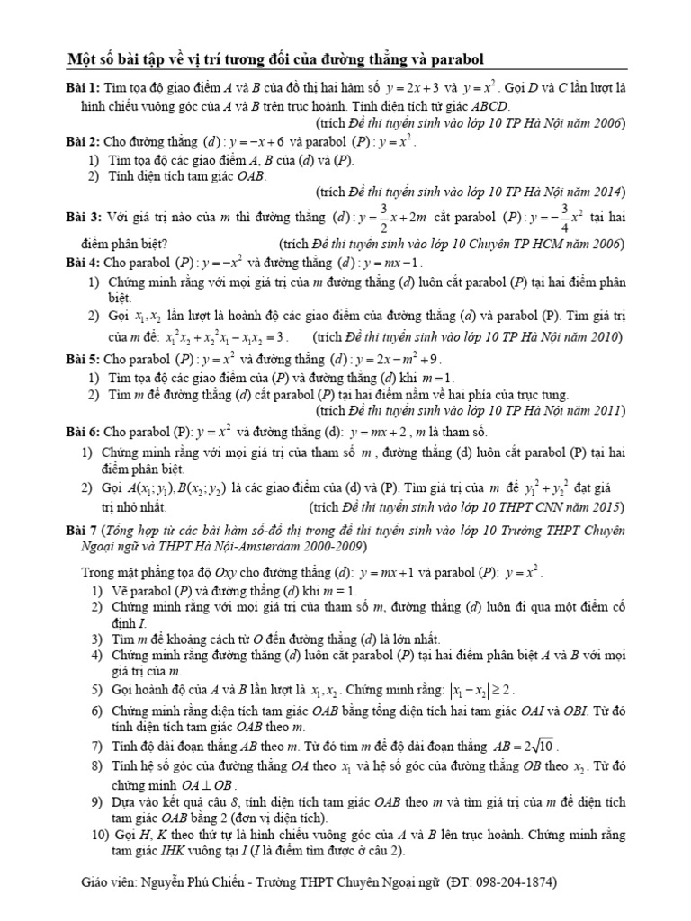 Parabol Va Duong Thang | PDF