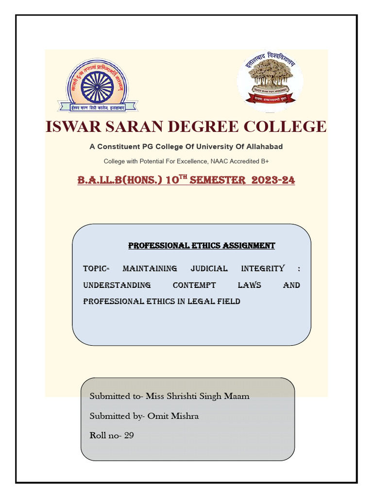 Contempt Laws and Professional Ethics | PDF | Contempt Of Court | Lawyer