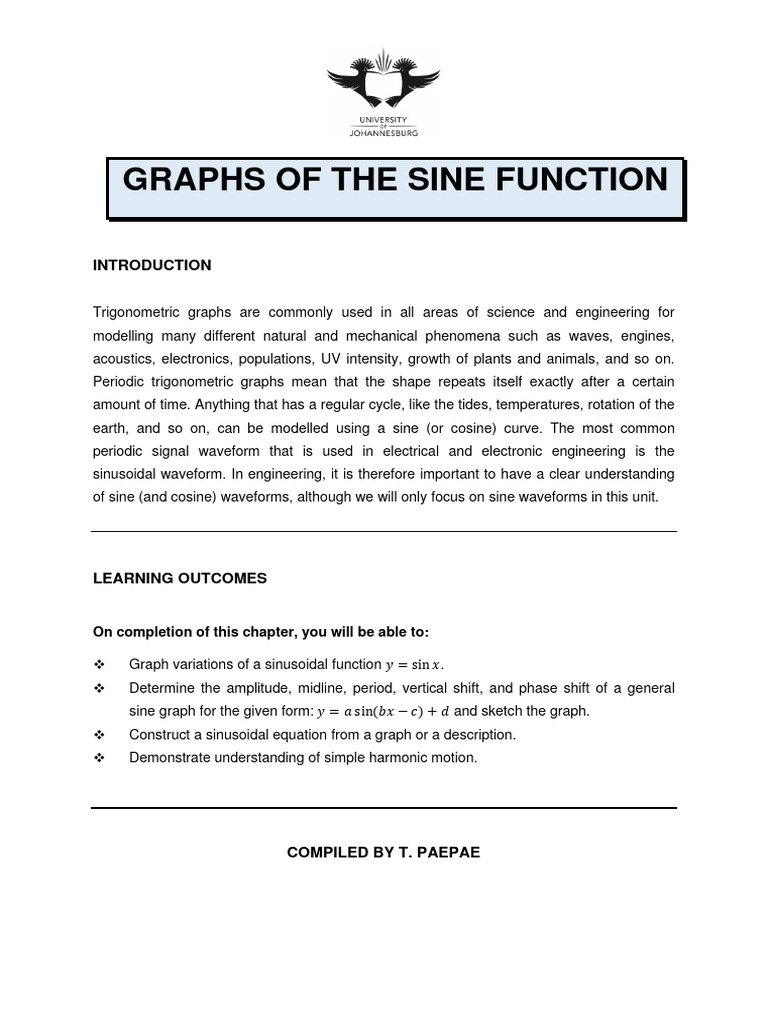 Graphing Sine Functions and Characteristics | PDF | Sine Wave ...