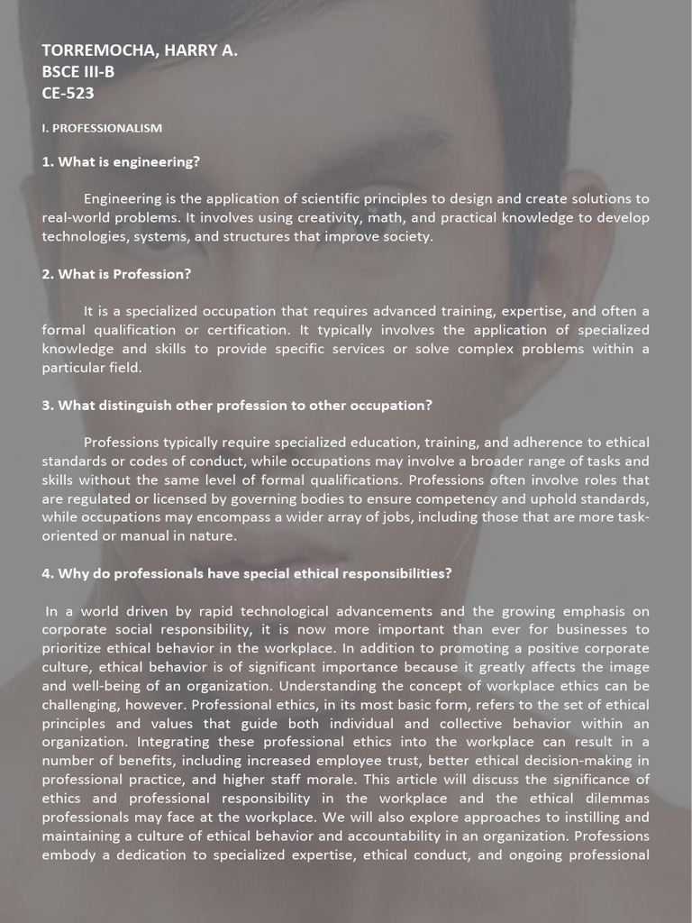 Ce 523 Assignment No.1 | PDF | Profession | Engineering