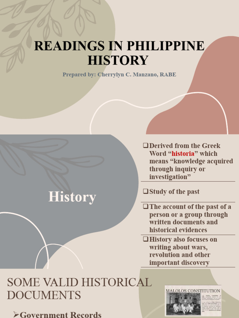 Key Concepts in Philippine History | PDF | Causality | Historian