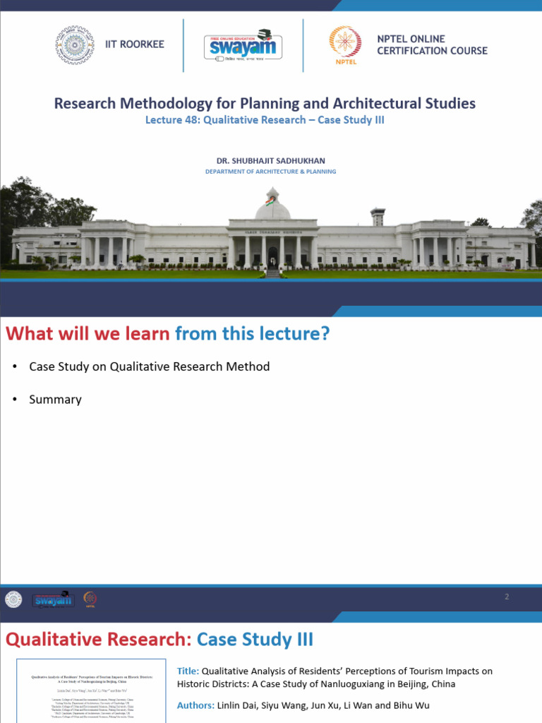 LECTURE - 48 Qualitative Research - Case Study III | PDF | Methodology ...
