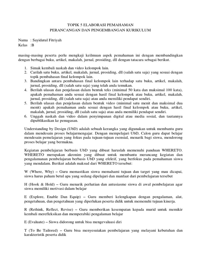 Topik 5 Elaborasi Pemahaman - PPK | PDF