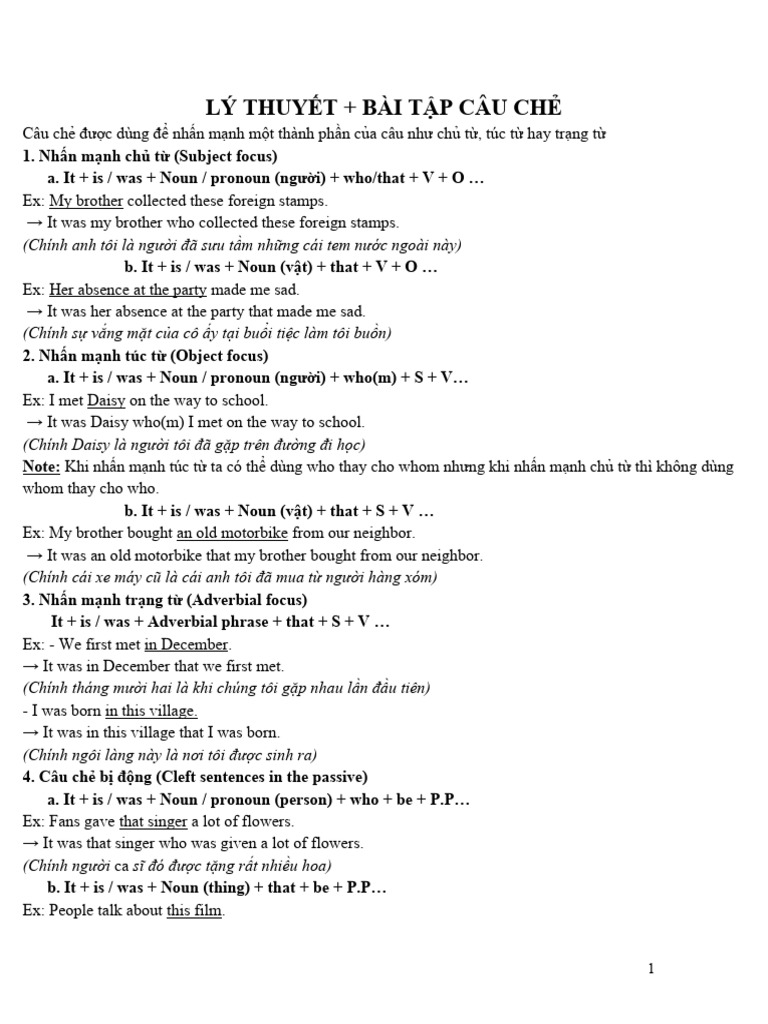 Ly Thuyet Va Bai Tap Cau Che Hay | PDF