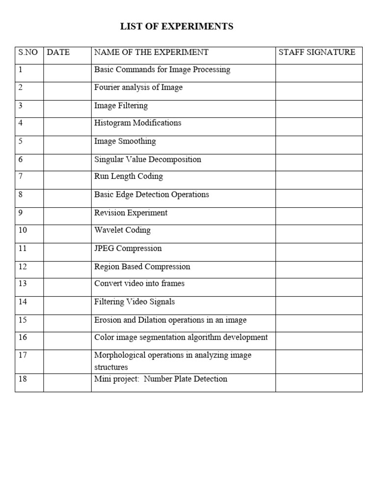 DIVP MANUAL Exp | PDF | Computer Engineering | Signal Processing