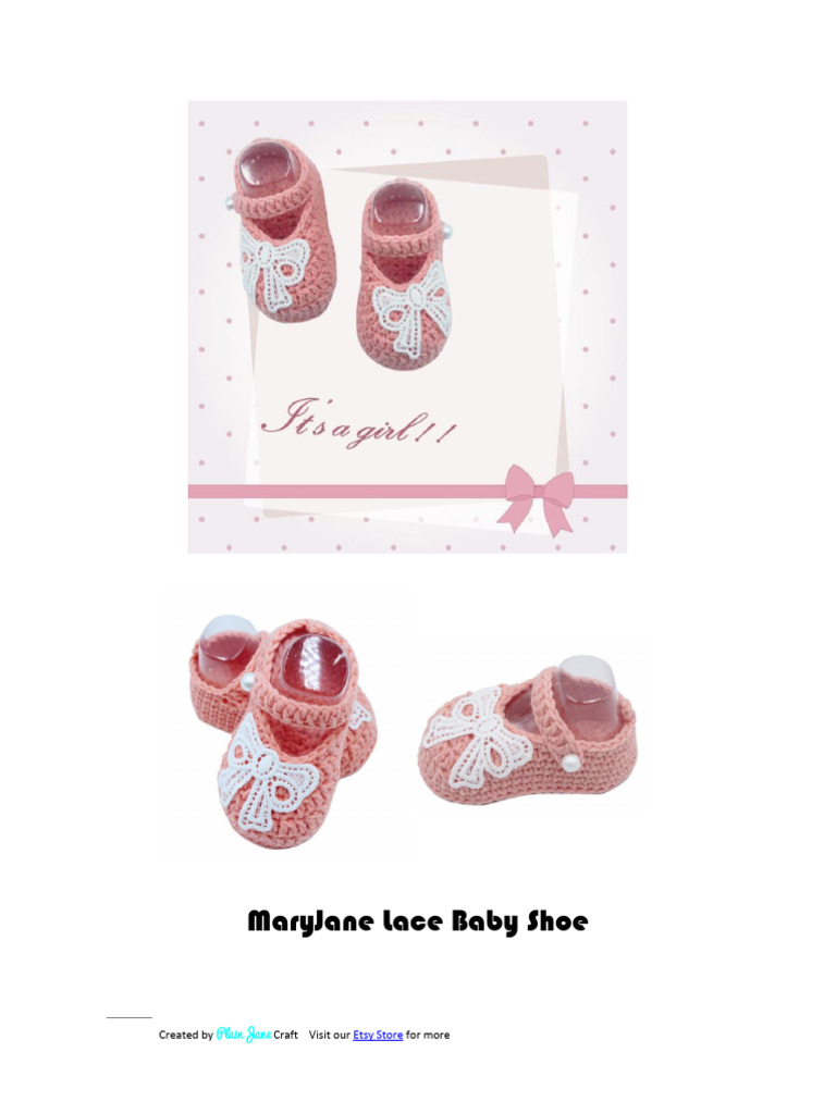 Jane Zane Mary Jane Lace Baby Shoe | PDF | Textile Arts | Textiles
