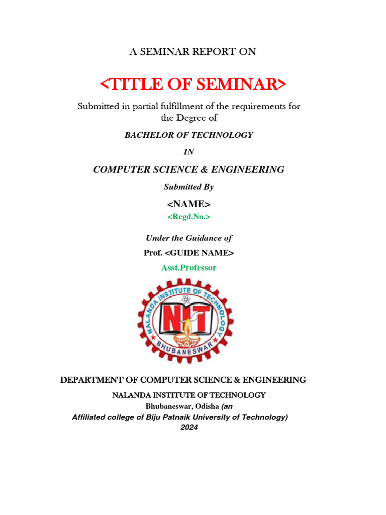 Seminar Report Format | PDF | Science
