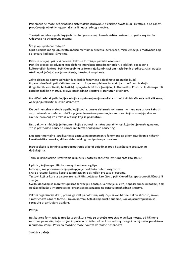 Psihologija Skripta | PDF