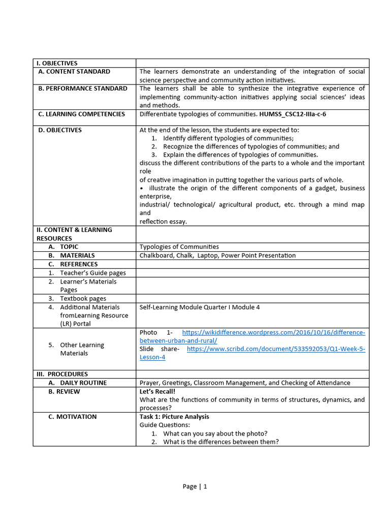 Cot 3RD Quarter | PDF | Community | Learning Cot 3RD Quarter | PDF | Community | Learning
