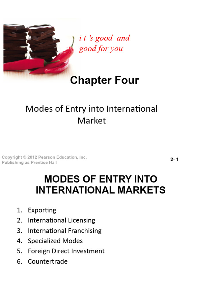 Chapt#4 Modes of Entry (IM) | PDF | Franchising | License