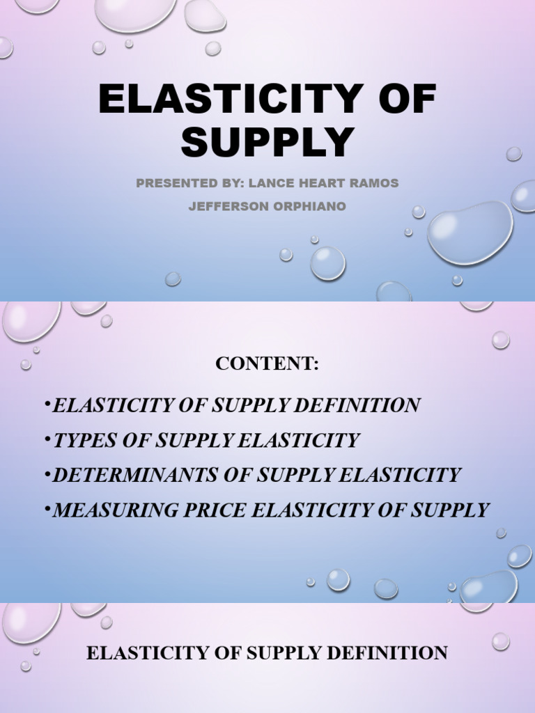 Elasticity of Supply | PDF | Elasticity (Economics) | Price Elasticity ...