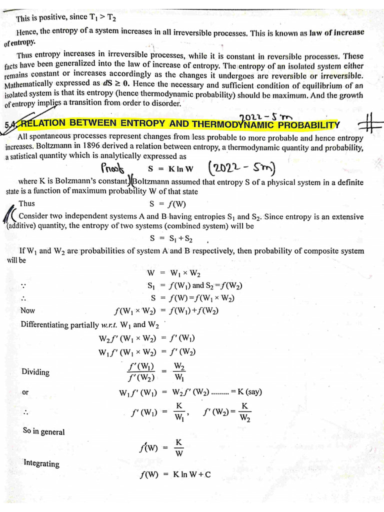 relation between entropy and thermal conductivity | PDF