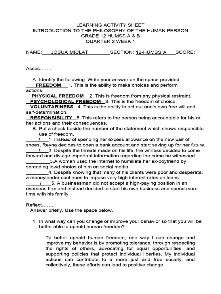 Learning Activity Sheet | Download Free PDF | Behavioural Sciences | Psychology