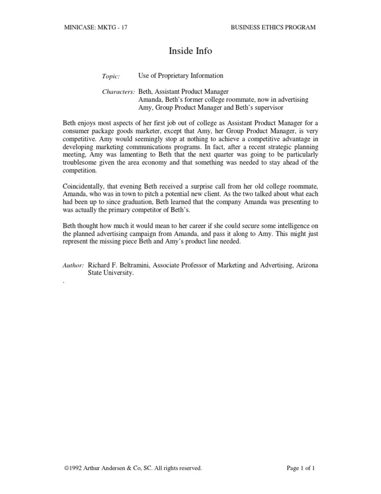 Inside Info Case | PDF