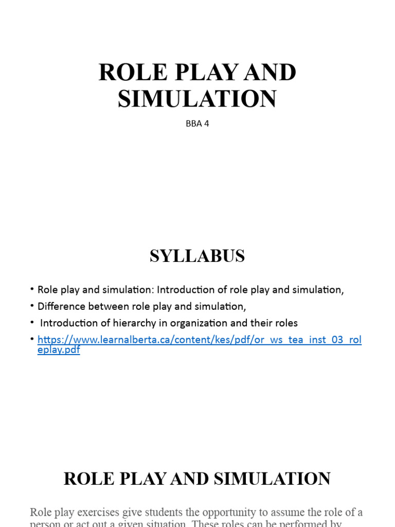 Role Play vs. Simulation in Teaching | PDF | Simulation | Role Playing