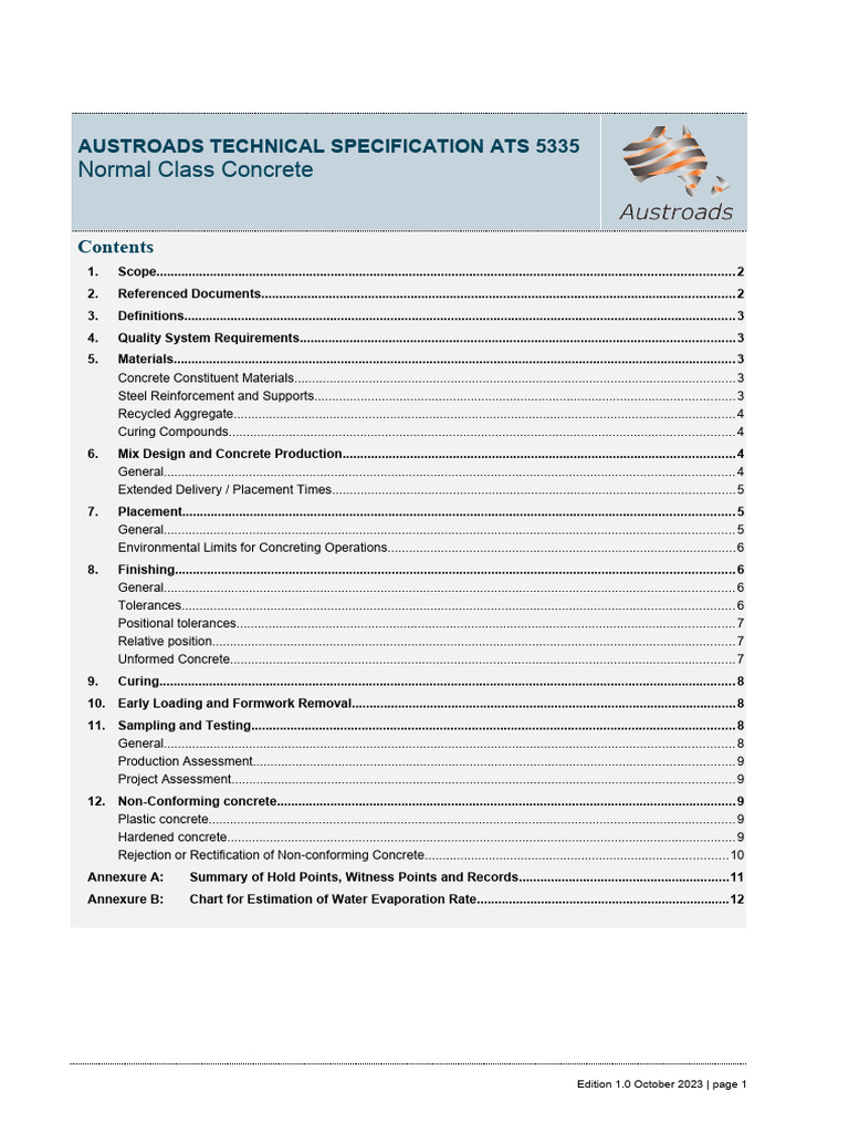 ATS-5335 Normal Class Concrete | PDF | Concrete | Construction Aggregate
