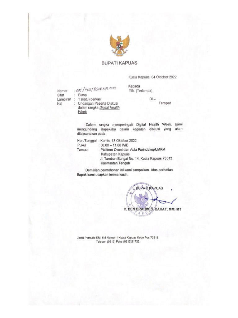 Undangan Peserta Webinar Hybrid Pdf