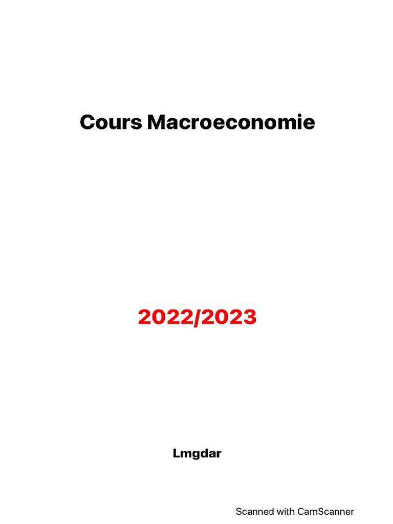 Cours Macroeconomie 20222023 | PDF