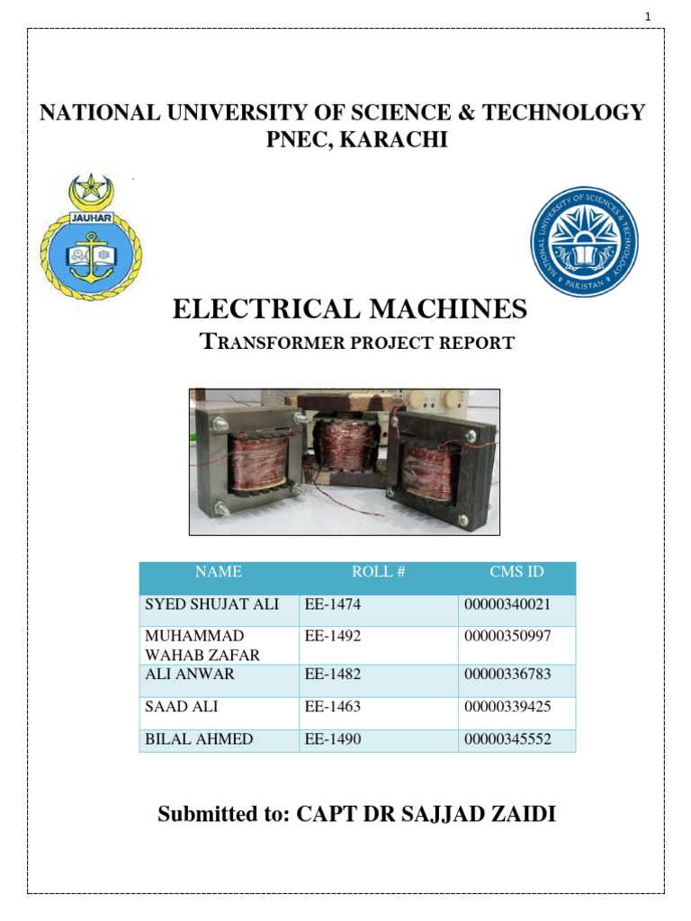 EM Transformer Report (Final ) | PDF | Transformer | Inductor