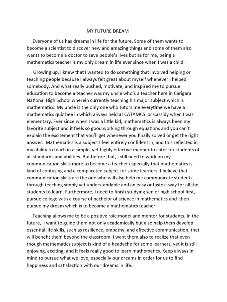 My Future Dream | PDF