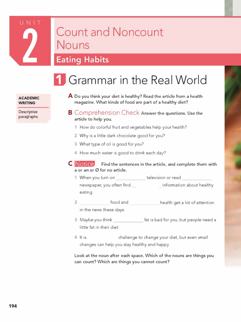 2 count and uncount nouns | PDF | Plural | Grammatical Number