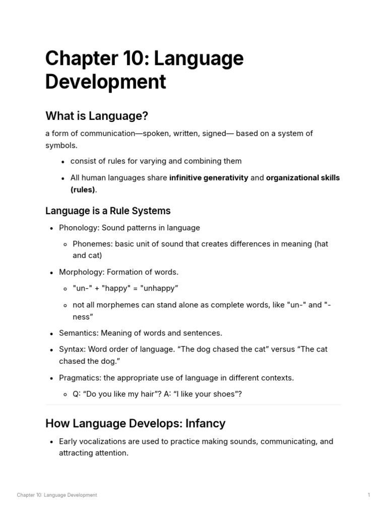 Chapter 10 Language Development | PDF | Language Development | Word