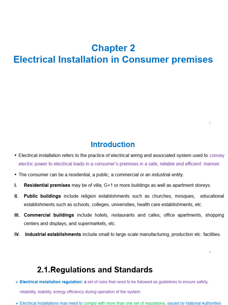 Chapter 2 Lecture 1 | PDF | Electrical Wiring | Insulator (Electricity)