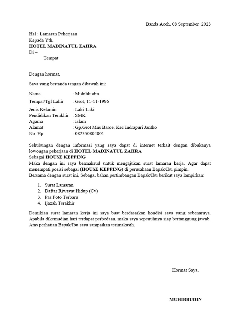 Surat-Lamaran krj,MR.DIY (1) | PDF