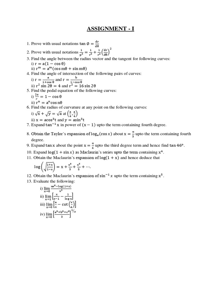 21mat11 Assignment Problems | PDF | Teaching Methods & Materials