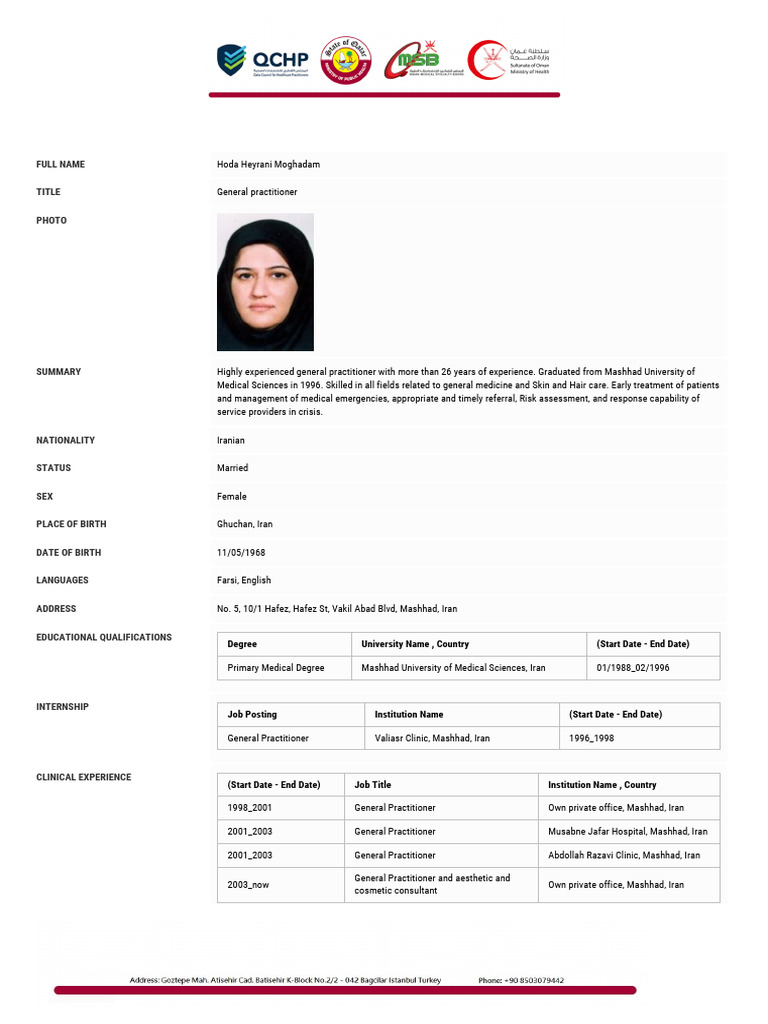 Experienced General Practitioner Profile | PDF | General Practitioner ...