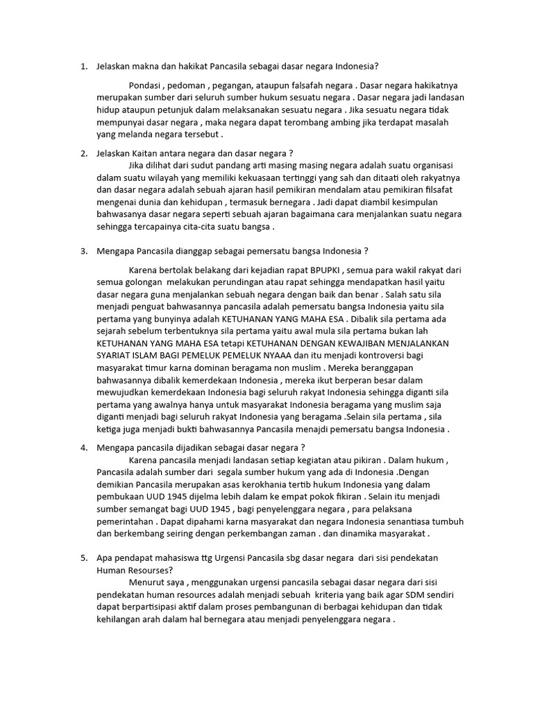 Makna Pancasila sebagai Dasar Negara | PDF | Agama & Spiritualitas