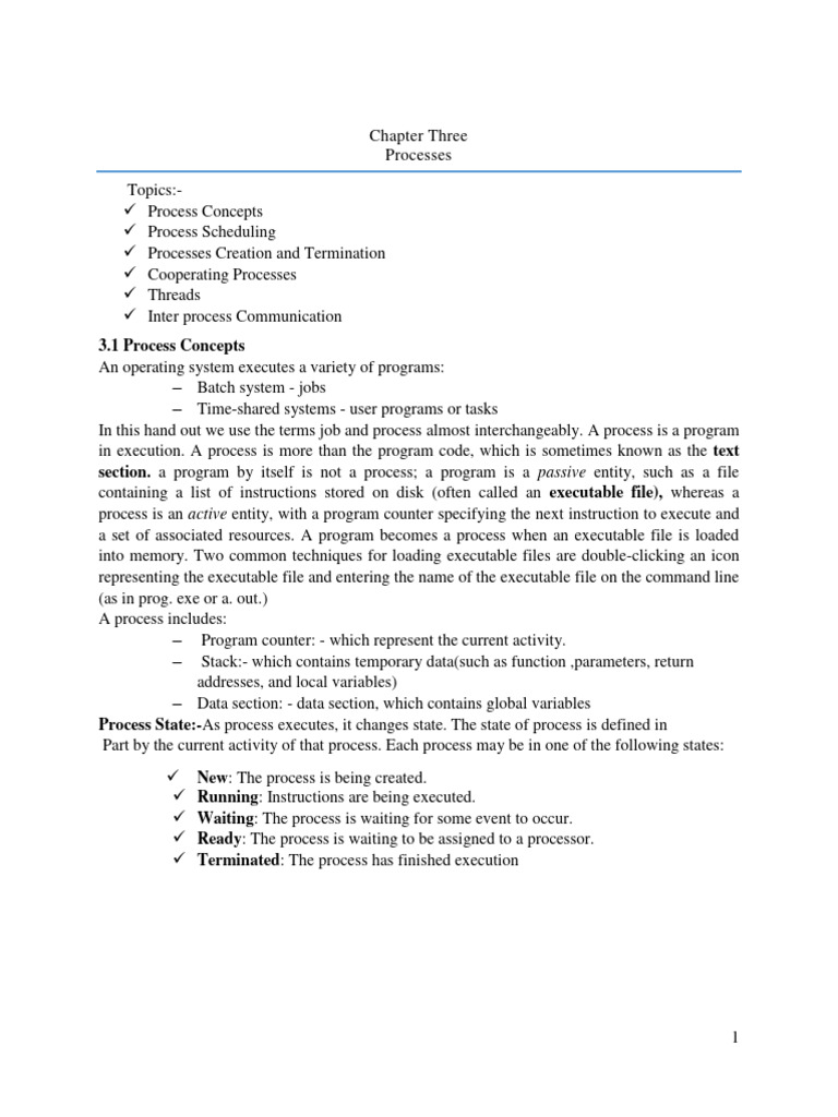 Chapter Three OS | PDF | Thread (Computing) | Process (Computing) Chapter Three OS | PDF | Thread (Computing) | Process (Computing)