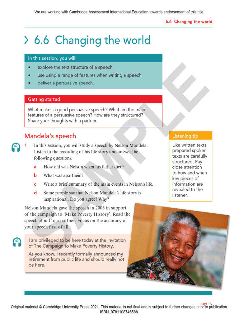 Nelson Mandela Speech - 158 - 160 - Textbook | PDF | Poverty | Poverty ...