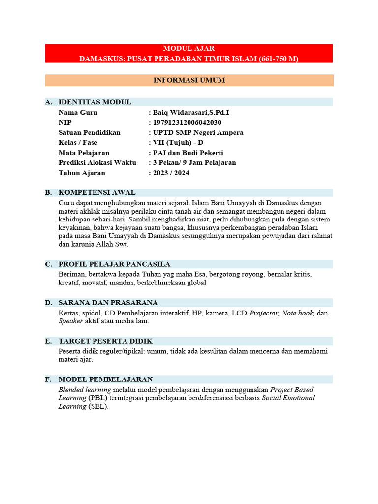 Damaskus: Peradaban Islam Bani Umayyah | PDF