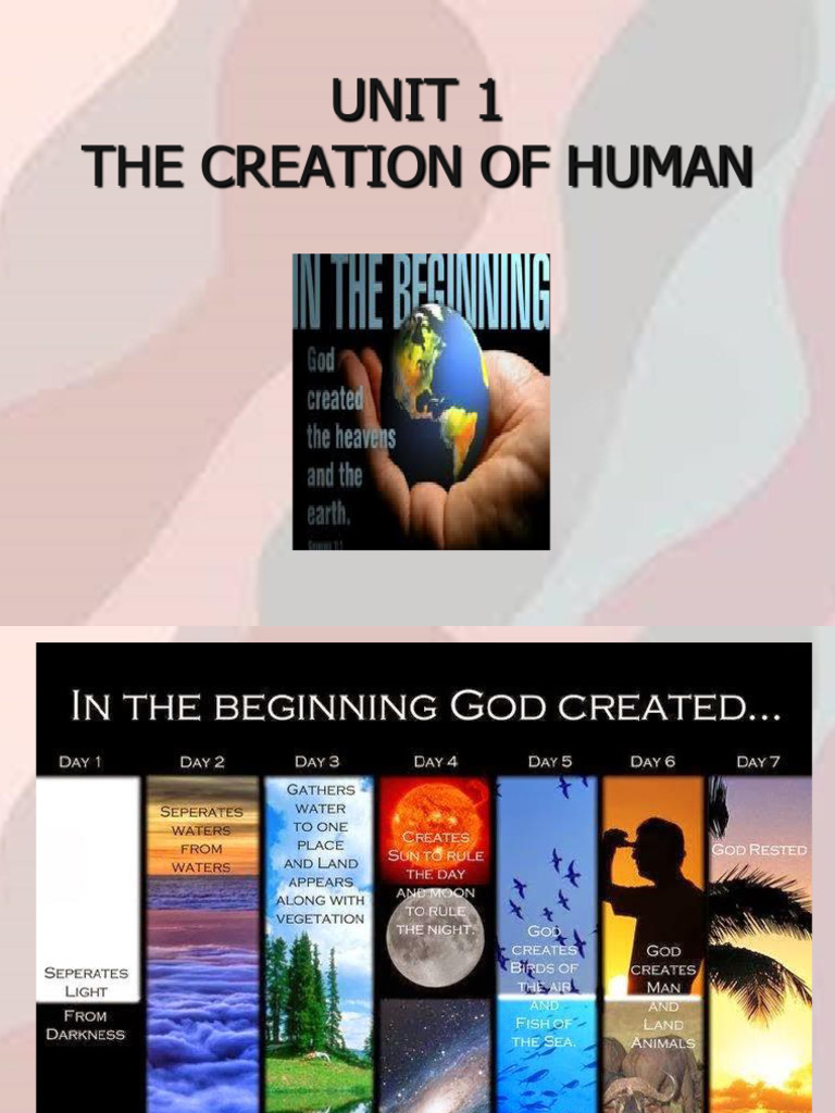 UNIT 1 (THE CREATION OF HUMAN) | PDF | Genesis Creation Narrative ...