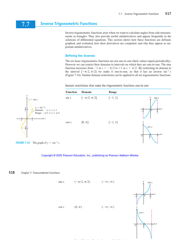 Inverse Trigonometric Fucntion | PDF | Trigonometric Functions ...