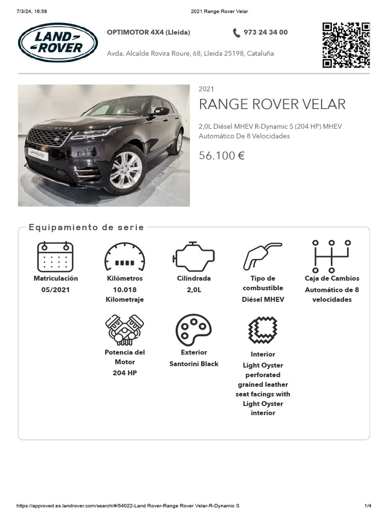 2021 Range Rover Velar | PDF | Vehículo de motor | Coche