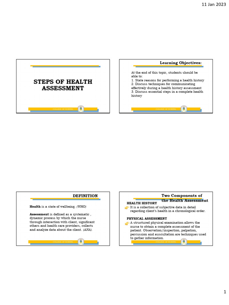 Ha Lec 2 | PDF | Physical Examination | Nursing