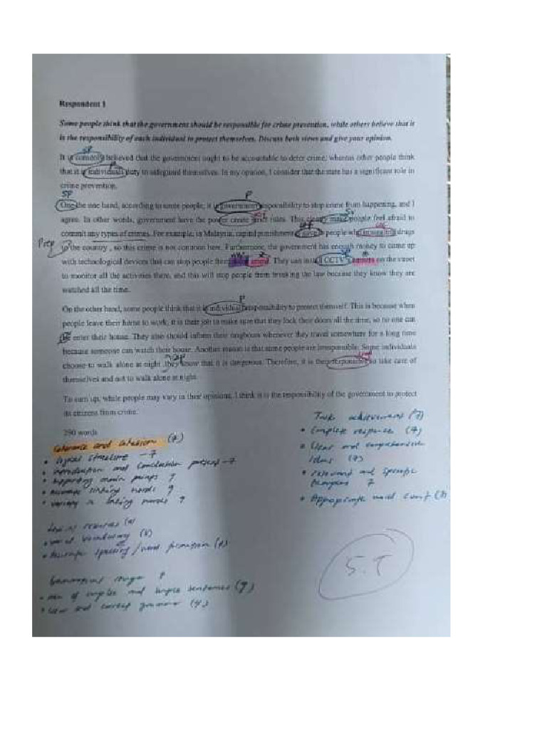 Sample Essays Respondent 1 - 5 | PDF