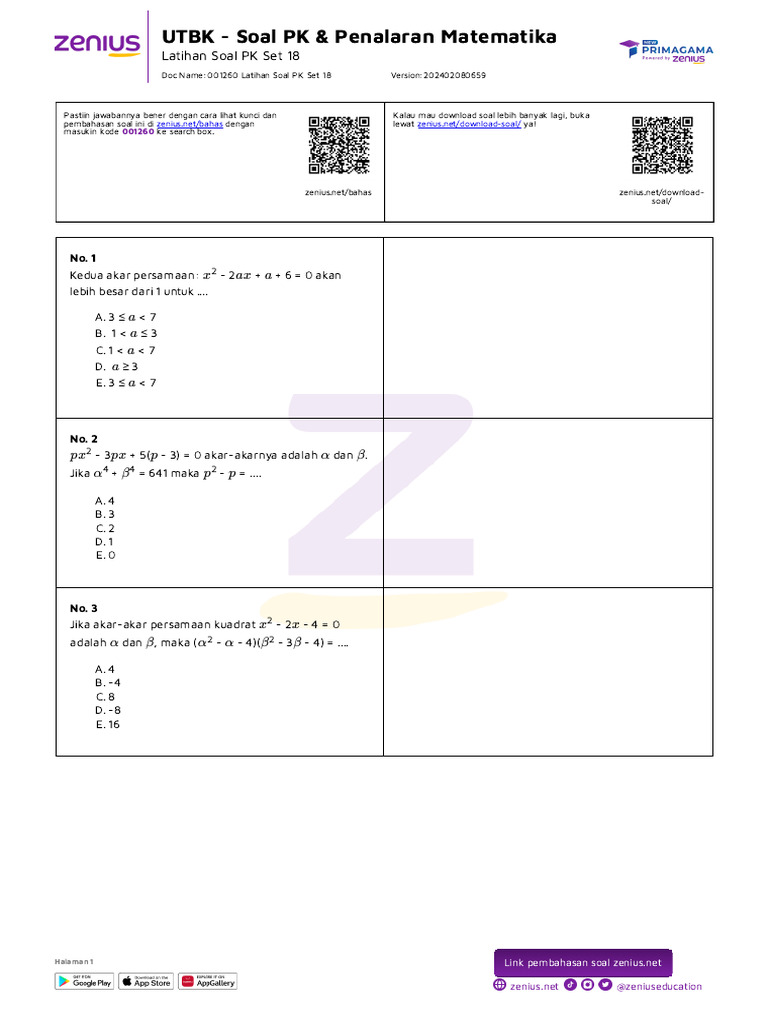 Latihan Soal PK Set 18 | PDF