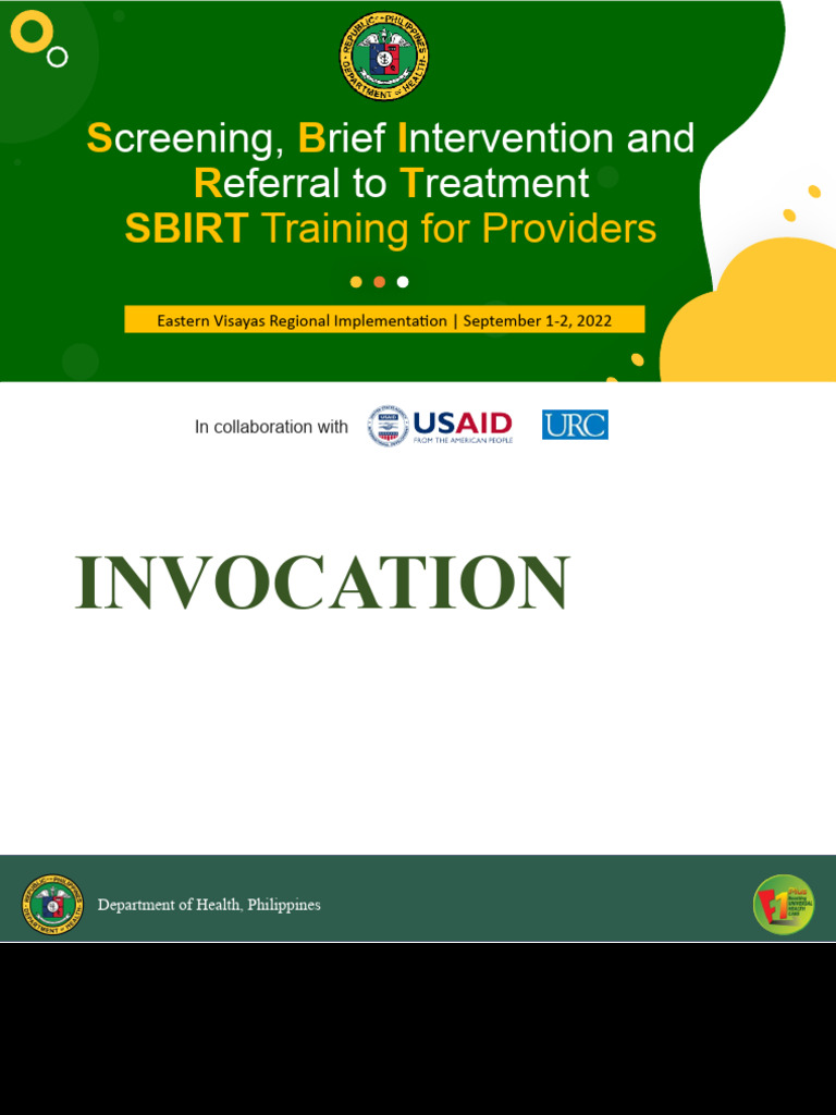 SBIRT Training 2020 Intro (Generic) | PDF | Career & Growth | Wellness