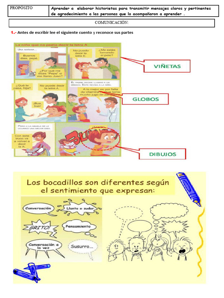 7.-FICHA Escribo Una HISTORIETA | PDF | Cómics