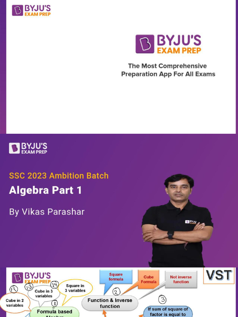 Live Class Algebra Part 1 | PDF