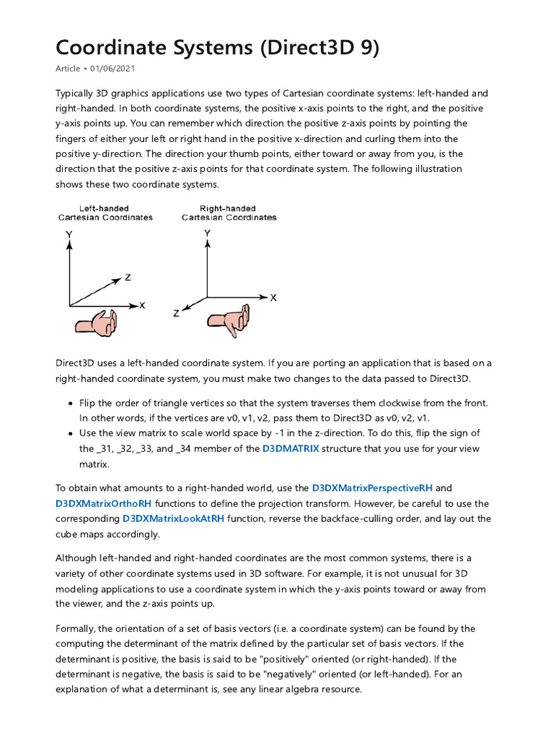 Coordinate Systems (Direct3D 9) - Win32 Apps - Microsoft Learn | PDF ... Coordinate Systems (Direct3D 9) - Win32 Apps - Microsoft Learn | PDF ...