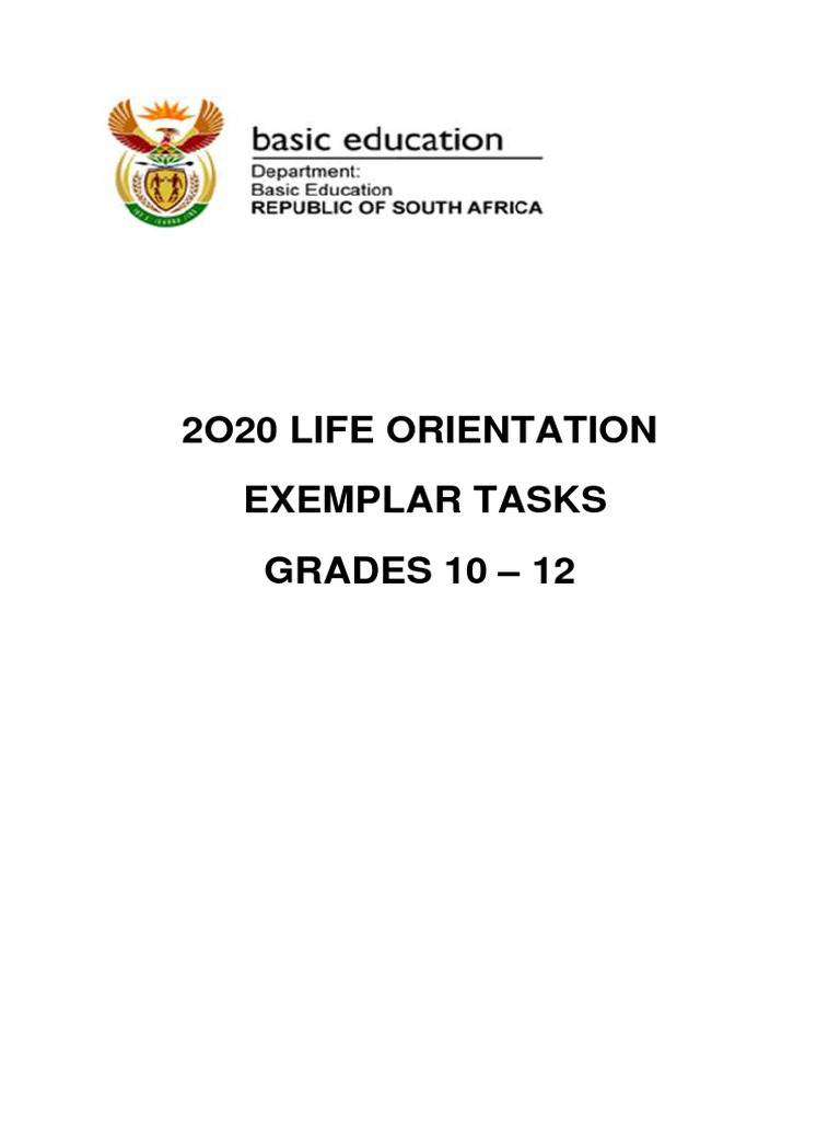 2020 Life Orientation Tasks for Grades 10-12 | PDF | Learning | Study ...