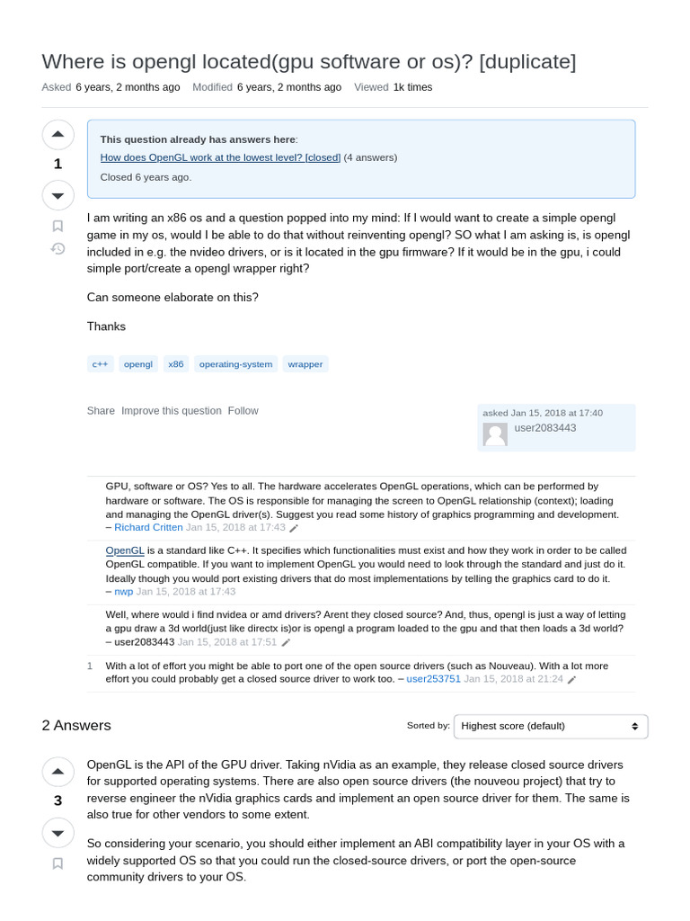 C++ - Where Is Opengl Located (Gpu Software or Os) - Stack Overflow ...