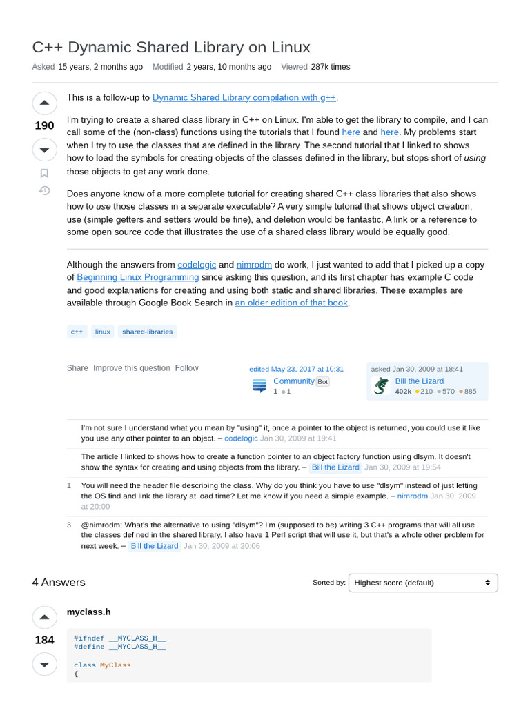 C Dynamic Shared Library On Linux Stack Overflow Pdf Library