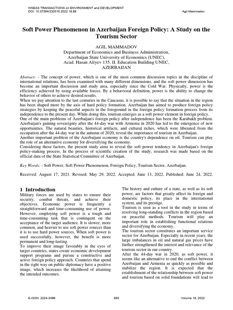 WSEAS TRANSACTIONS On ENVIRONMENT and DEVELOPMENT | PDF | Power (Social And Political) | Soft Power