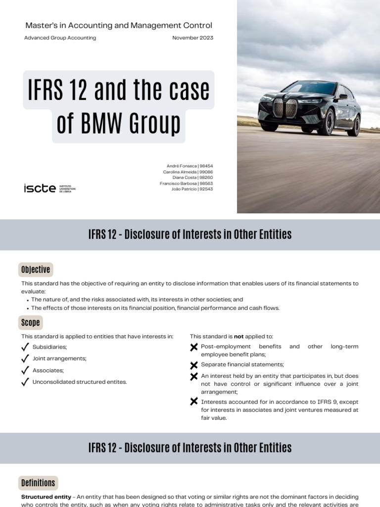 IFRS 12 and BMW | PDF | Joint Venture | Subsidiary
